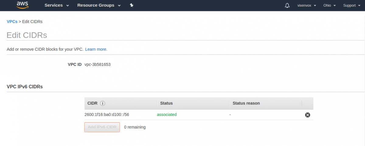 Setup Amazon AWS EC2 with IPv6 Address - Xieles Support