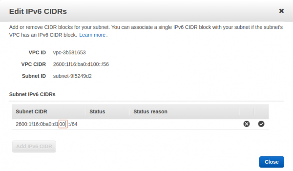 Setup Amazon AWS EC2 with IPv6 Address - Xieles Support
